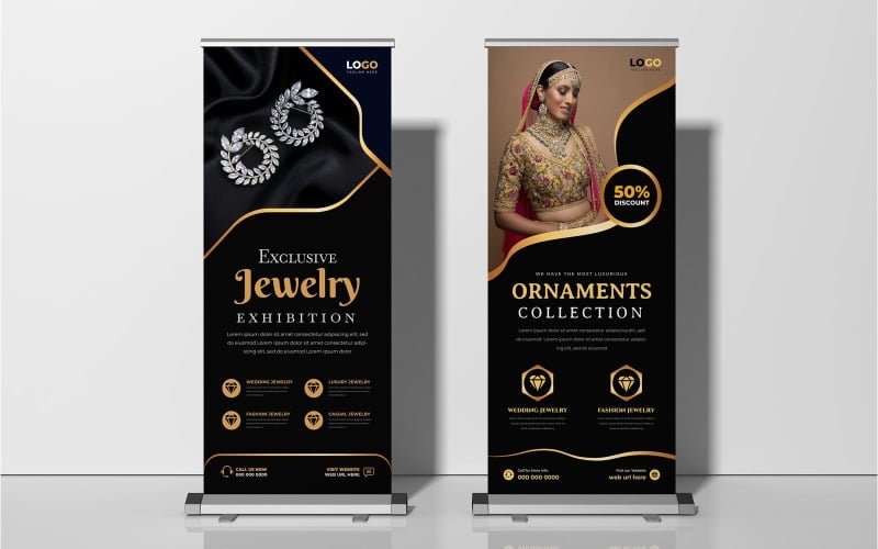 Jewelry Sale Roll Up Signage Standee Ver-2 - TemplateMonster