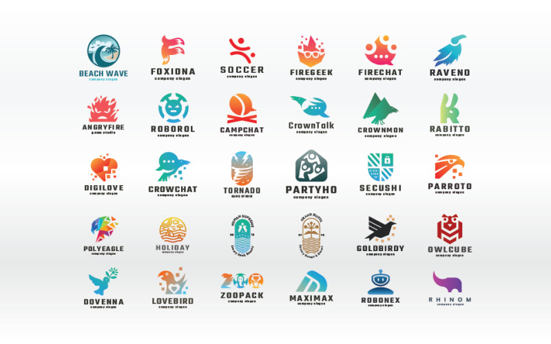 30 modèles vectoriels de logos tout-en-un - TemplateMonster