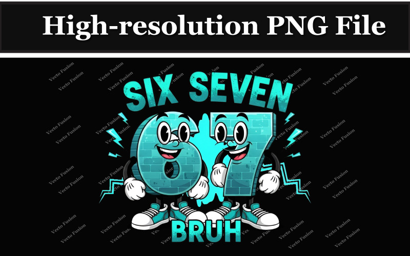 Six Seven Brainrot Meme PNG For Kids Gaming, Italian Brainrot Style ...