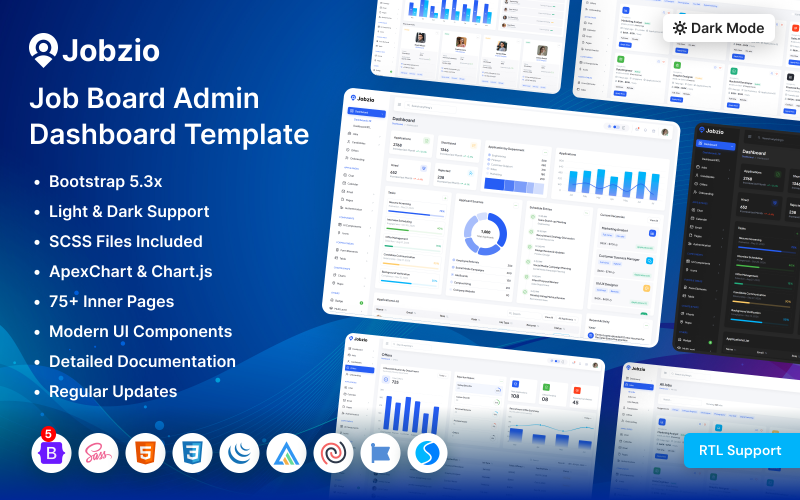 3+ Admin Dashboard Templates for Job Portal Projects