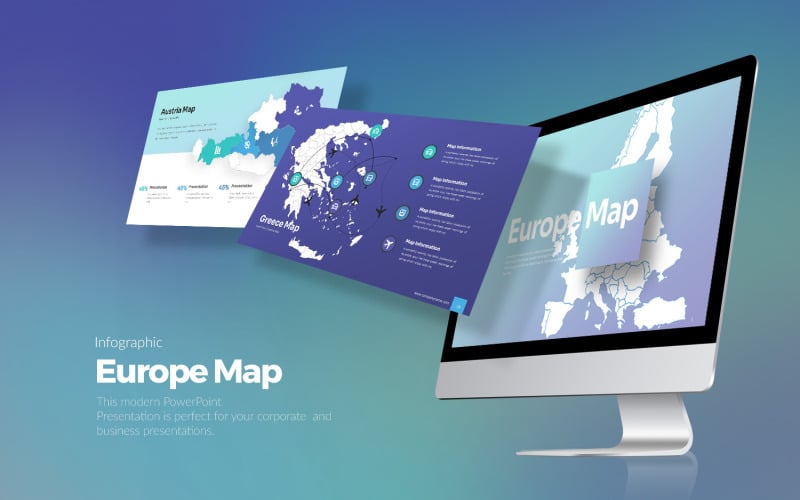 Europe Map PowerPoint Templates #560956 - TemplateMonster