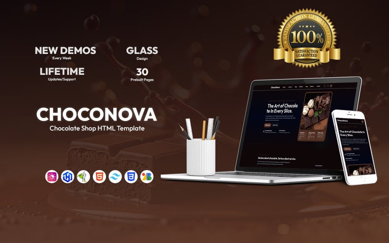 Choconova – Chocolate Shop HTML Template – Tailwind CSS