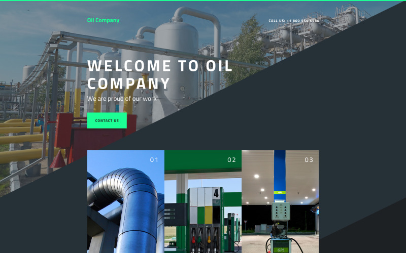 Gas & Oil Responsive Landing Page Template #58245