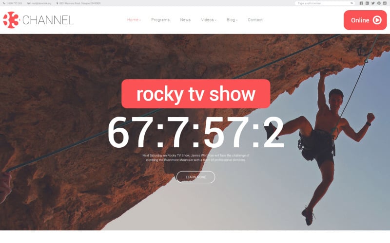 Templates e Temas para Canal de TV | TemplateMonster