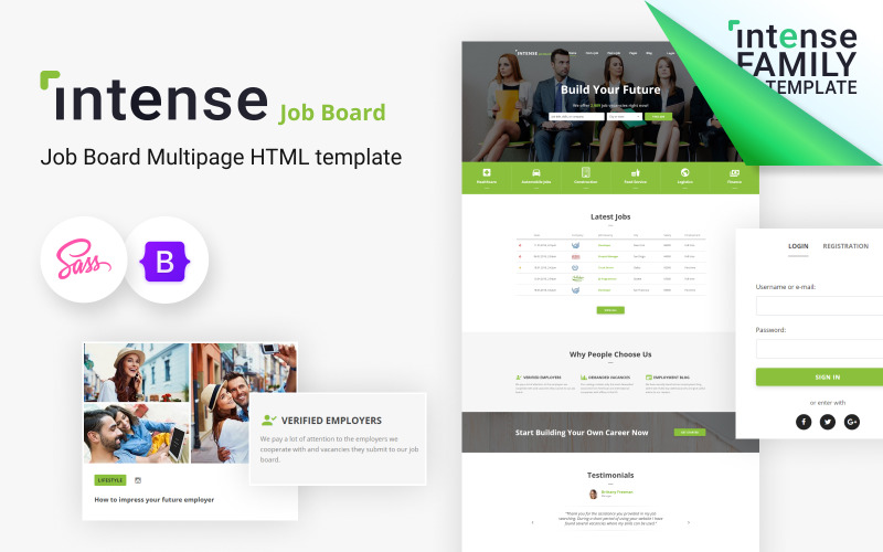 HTML5 Job Portal webbplatsmallar av TemplateMonster