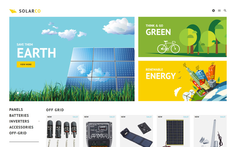 solar energy products PrestaShop theme