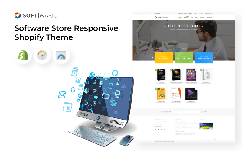 Software Store Responsive Shopify Theme - TemplateMonster