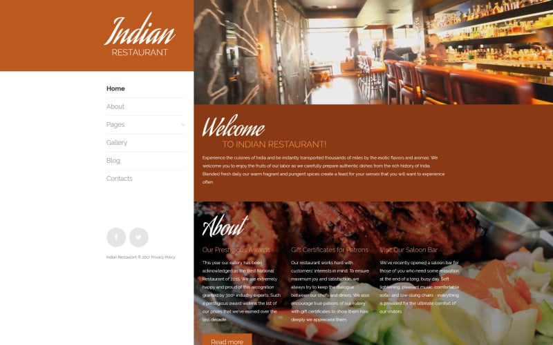 Indian Restaurant Responsive Joomla Template #63594