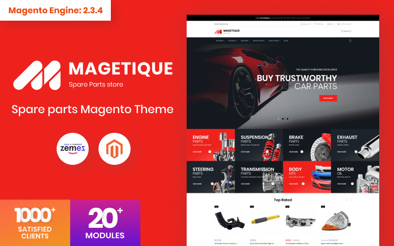 Auto Parts Responsive Theme For Magento 2 - TemplateMonster