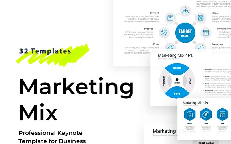 Marketing Mix (tool) - Keynote template - TemplateMonster