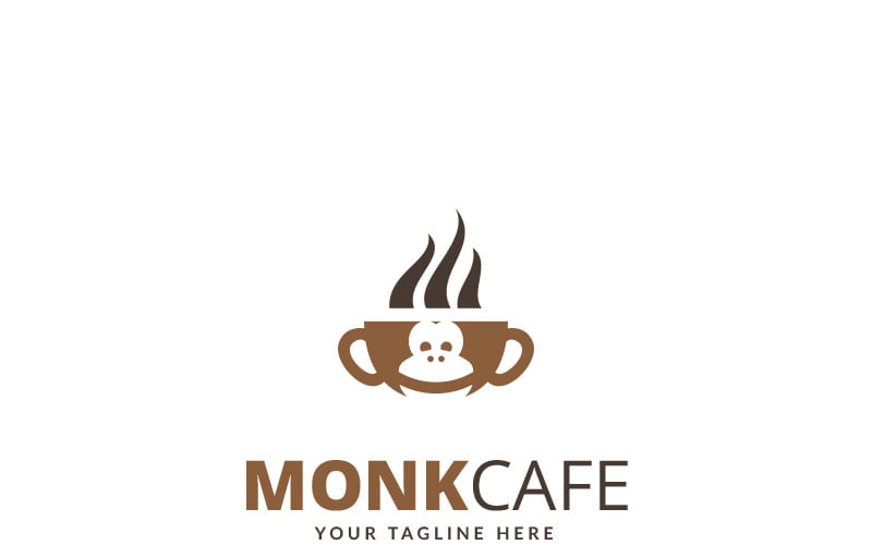 Monk Cafe - Logo Template #68359 - TemplateMonster