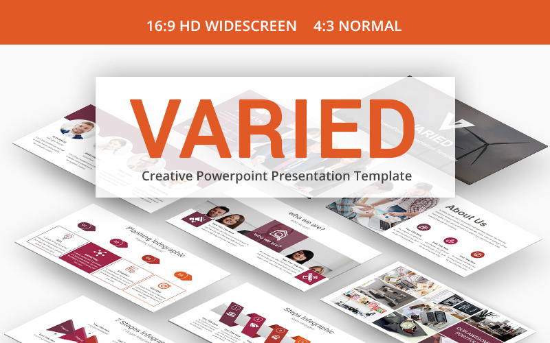 Varied - PowerPoint template #68321 - TemplateMonster