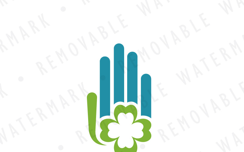 Clover Leaf Hand Logo Template #68418 - TemplateMonster