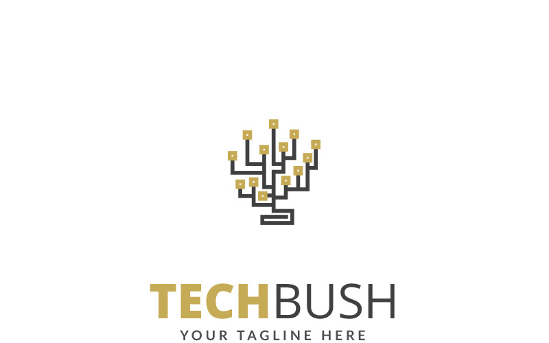 Tech Bush - Logo Şablonu #68451 - TemplateMonster