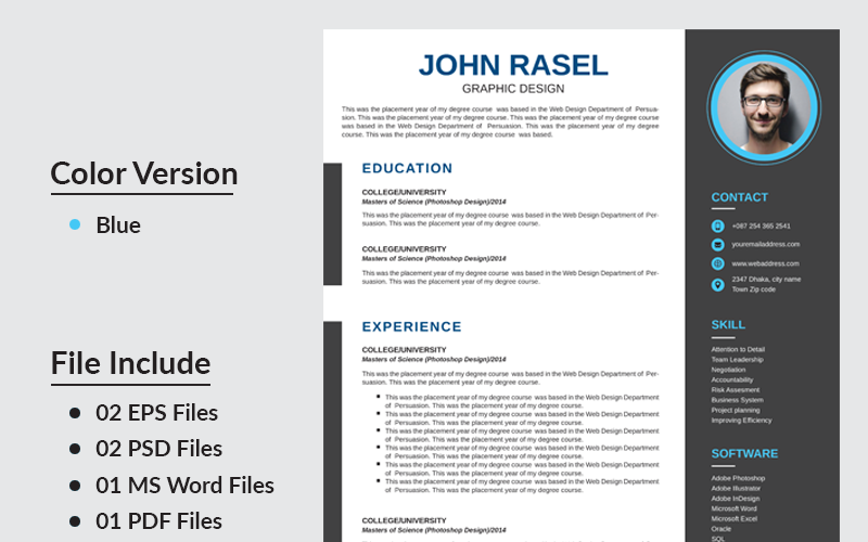 JOHN RASEL CV-mall #69399 - TemplateMonster