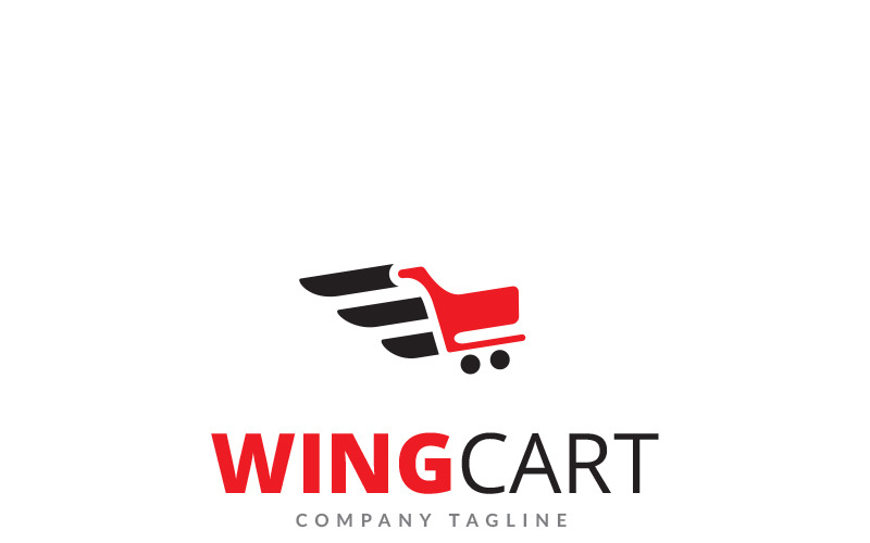 Wing Cart logotyp mall #69869 - TemplateMonster