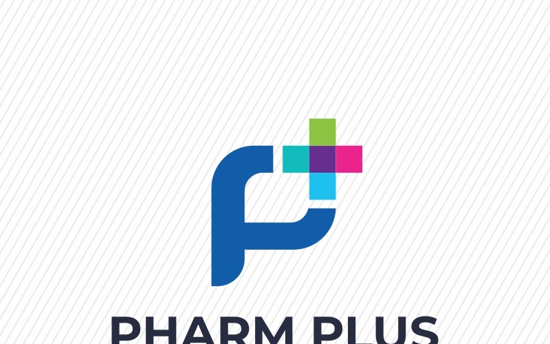 Pharm Plus P Letter Logo Template #70752 - TemplateMonster
