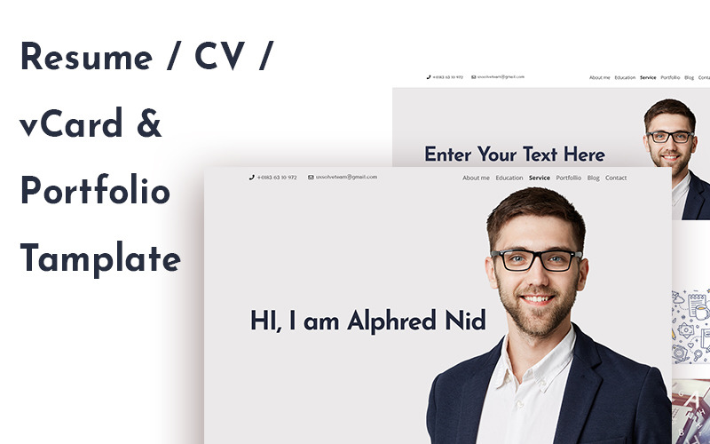 Alphred Nid CV / Resume / Personal Portfolio PSD Template #71035