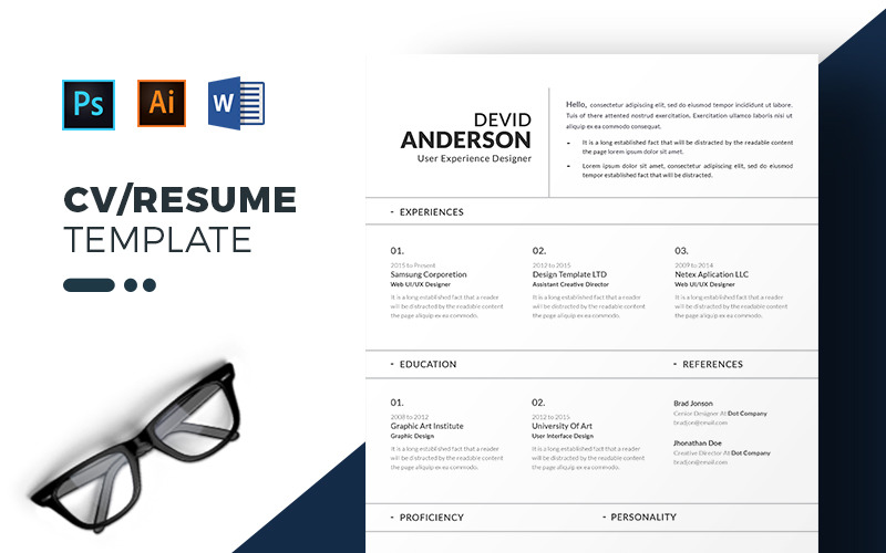 Curriculum Vitae Profesional Inteligente - TemplateMonster