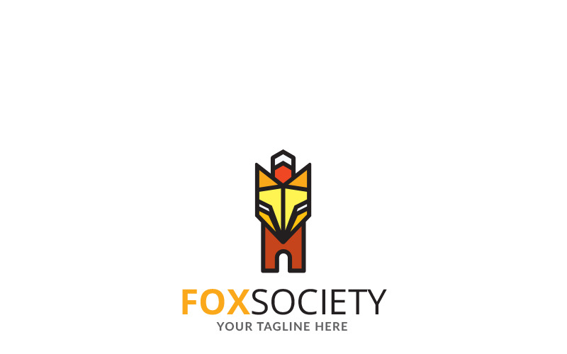 Modelo de design de logotipo da Fox Society - TemplateMonster