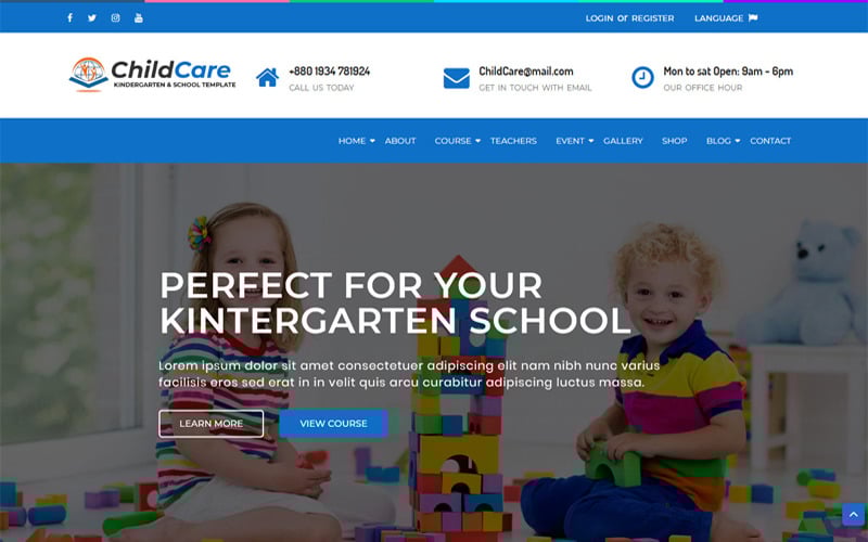 ChildCare - Kindergarten & School HTML Website Template
