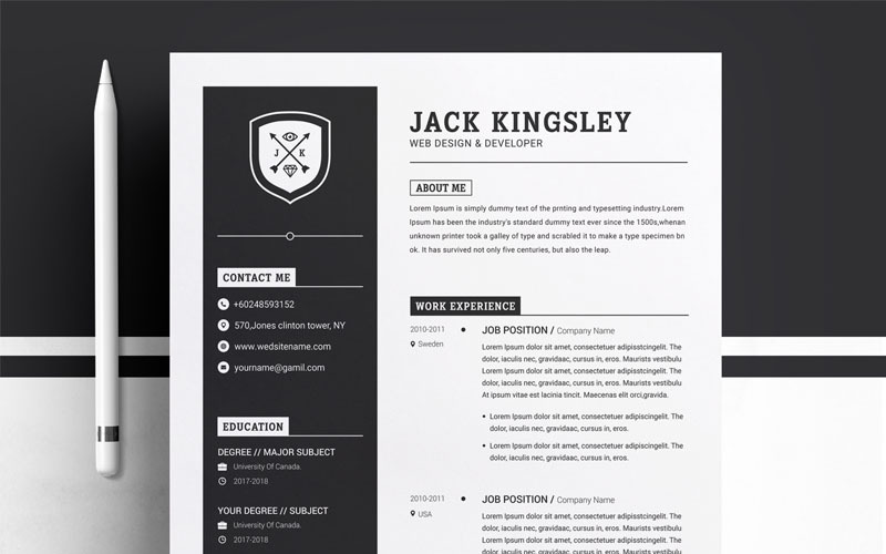 Jack Kingsley Resume Template #74171 - TemplateMonster