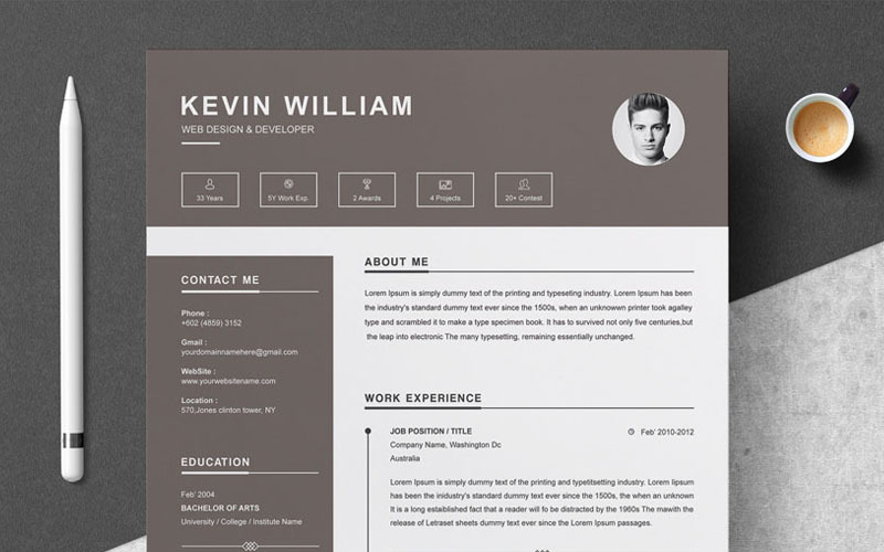 Kevin William Resume Template #74169 - TemplateMonster
