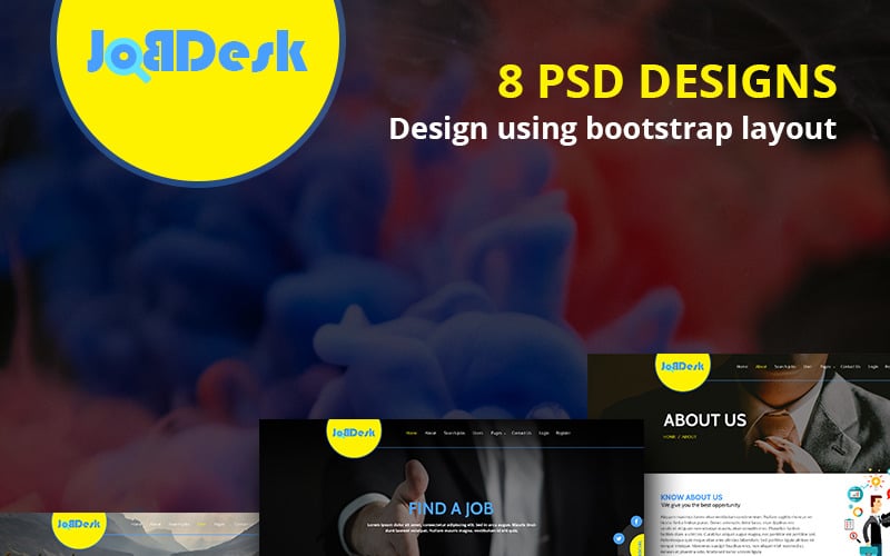 JobDesk - Modelo PSD de trabalho multiuso - TemplateMonster