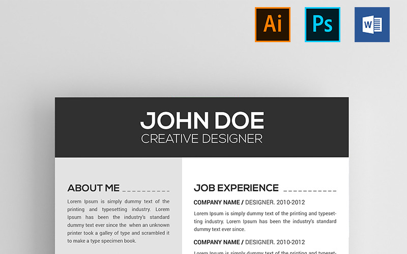 Jhon Doe Resume Template #74420