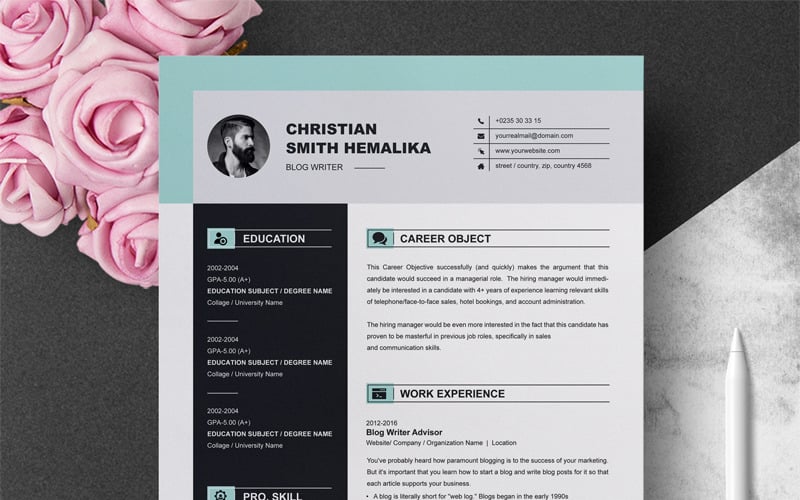 Smith Resume Template #74557 - TemplateMonster
