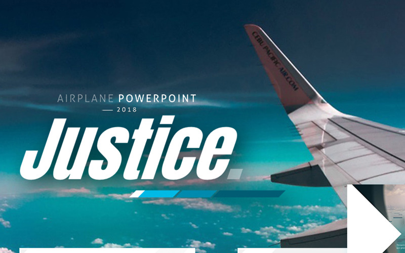 Modèle PowerPoint de justice - avion - TemplateMonster