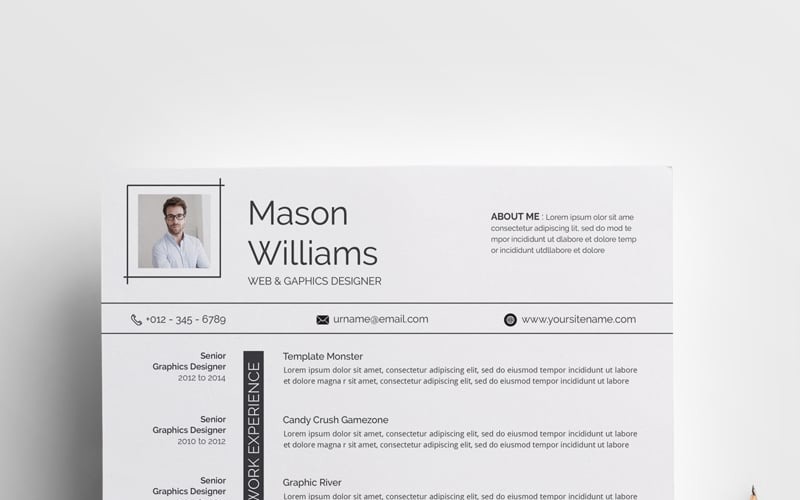 Clean and creative Resume/cv Template - TemplateMonster