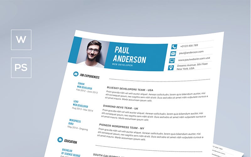 Paul Anderson Resume Template #76176 - TemplateMonster