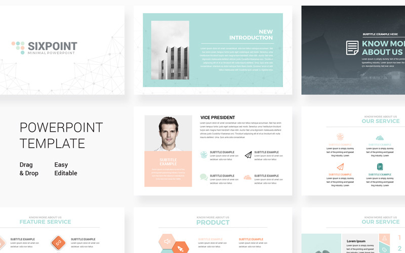 Sixpoint - PowerPoint template #76239 - TemplateMonster