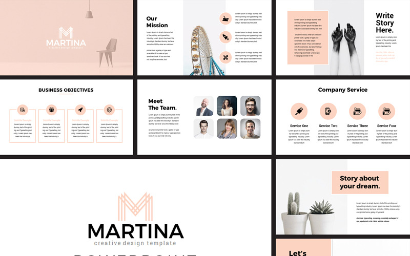 Martina - Modèle PowerPoint moderne #76704 - TemplateMonster
