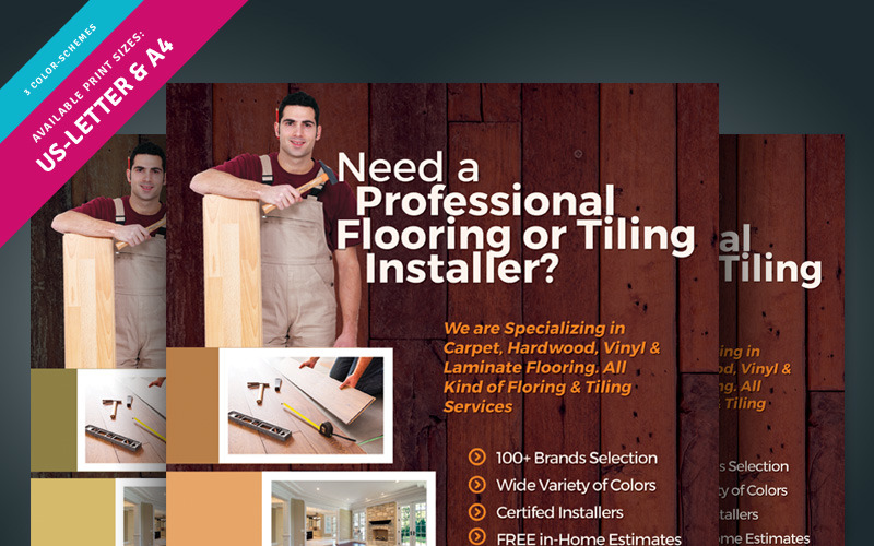 Flooring & Tiling Company Flyer - Kurumsal Kimlik Şablonu