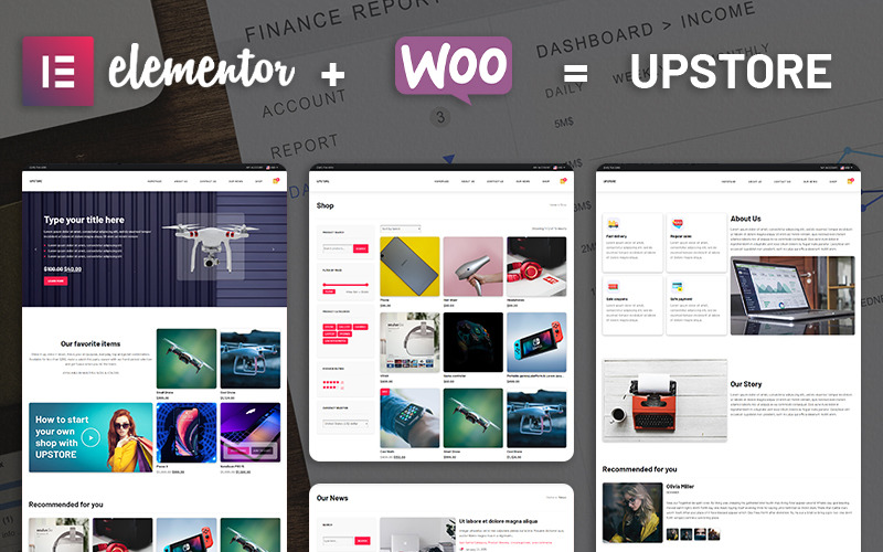 UPSTORE - Tema creativo para WooCommerce de Elementor