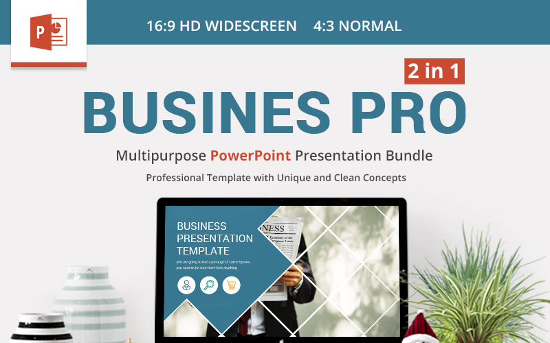 Modèle PowerPoint Business Pro #77620 - TemplateMonster