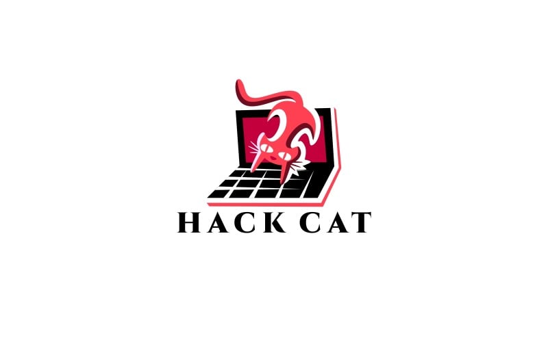 Hack Cat Logo Template #78398 - TemplateMonster