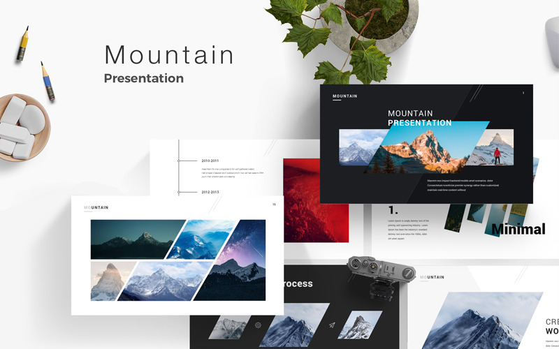 Mountain Presentation PowerPoint template - TemplateMonster