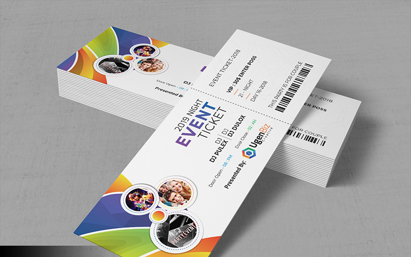 Rainbow Event Ticket - Corporate Identity Template