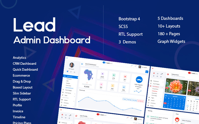 Lead Dashboard Admin Template #79783 - TemplateMonster