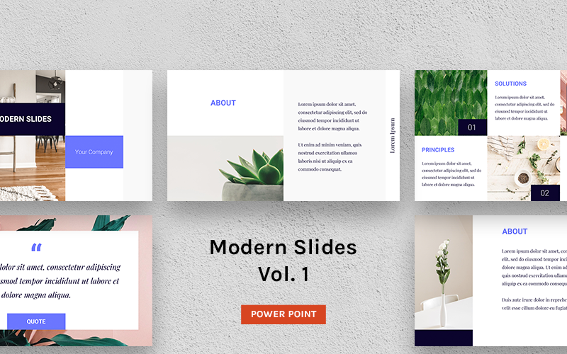 Modèle PowerPoint de diapositives modernes (vol. 1)