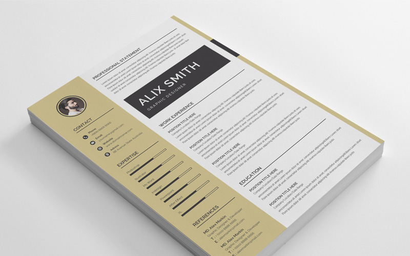 Alix Smith Modern CV-mall #80043 - TemplateMonster