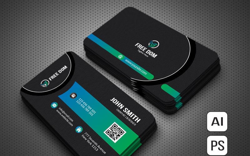 John Smith Business Card - Corporate Identity Template