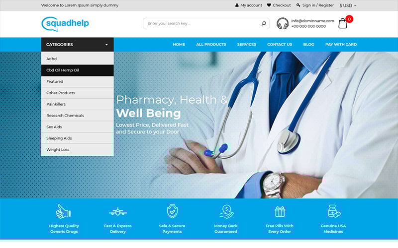 Medicine Plus - Medicine Shop PSD Template - TemplateMonster