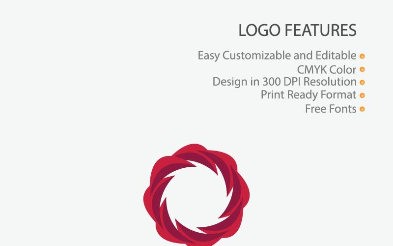 Geometric Red Color Circle Logo Template - TemplateMonster
