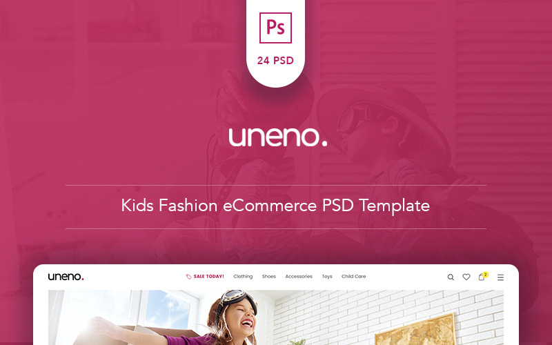 Uneno - Modello PSD per e-commerce di moda per bambini