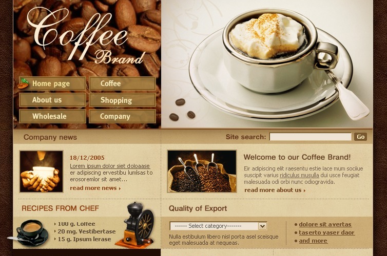 Plantilla De Sitio Web De Cafeter a 8135 TemplateMonster