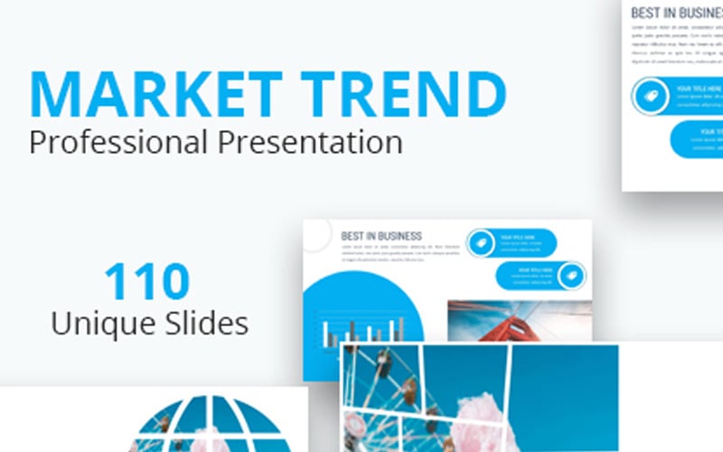 Modèle PowerPoint de tendance du marché - TemplateMonster